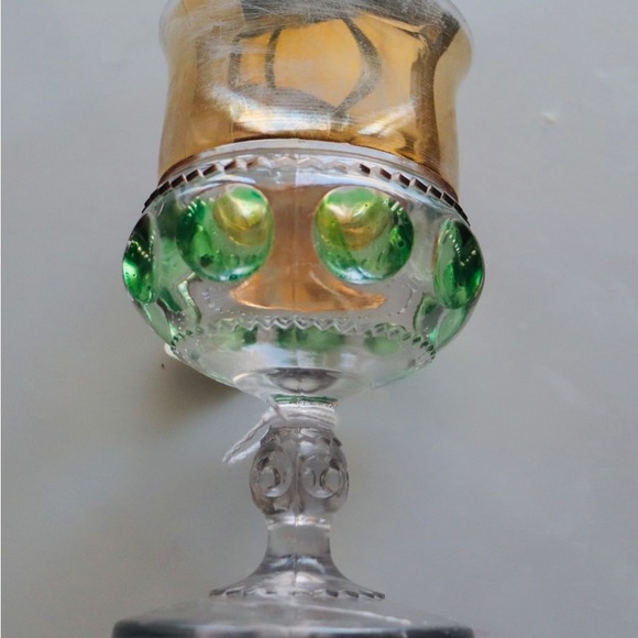 Dining | Eapg Adams Us Glass Xlcr Excelsior Kings Crown Flash Green ...